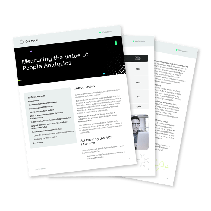 Measuring the Value of People Analytics Whitepaper Download | One Model