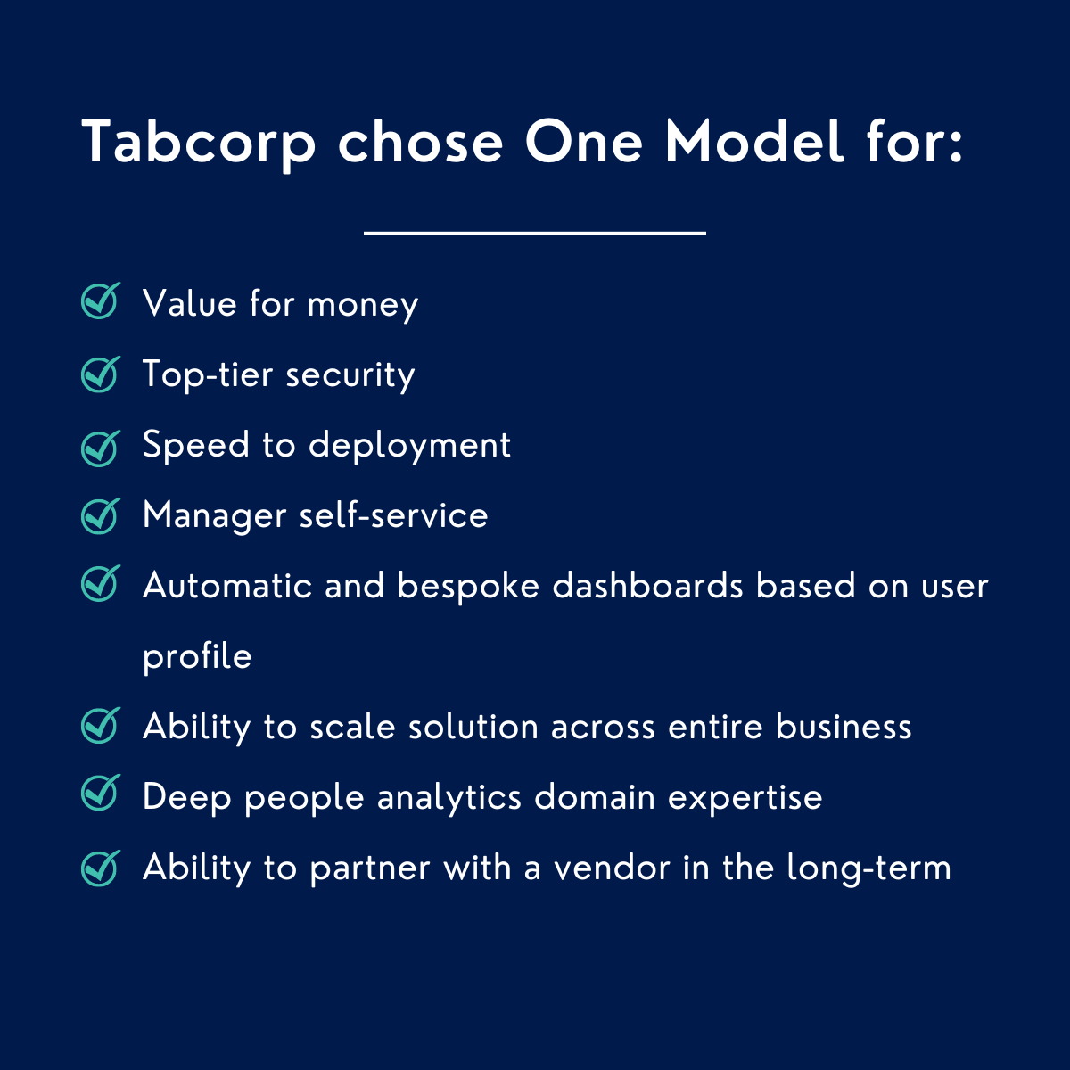 Tabcorp Customer Story | One Model